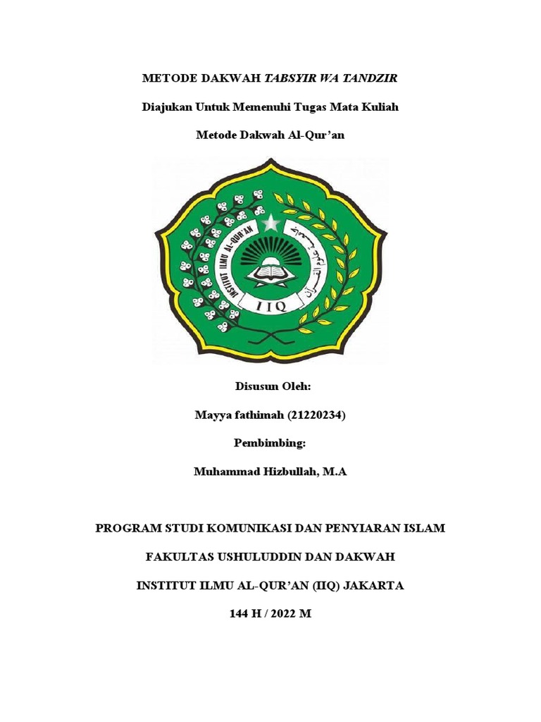 Metode Dakwah Tabsyir Wa Tandzir | PDF