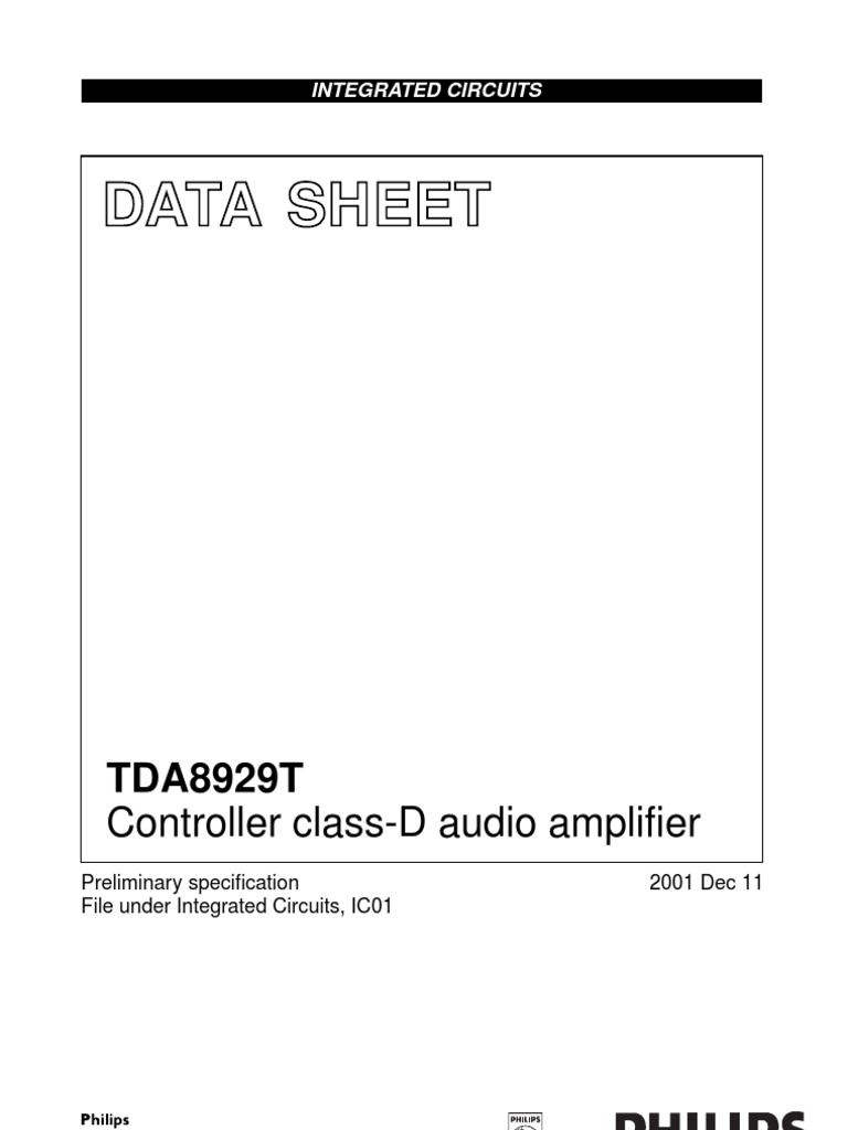 TDA8929T Datasheet Circuit Diagram | PDF | Amplifier | Soldering