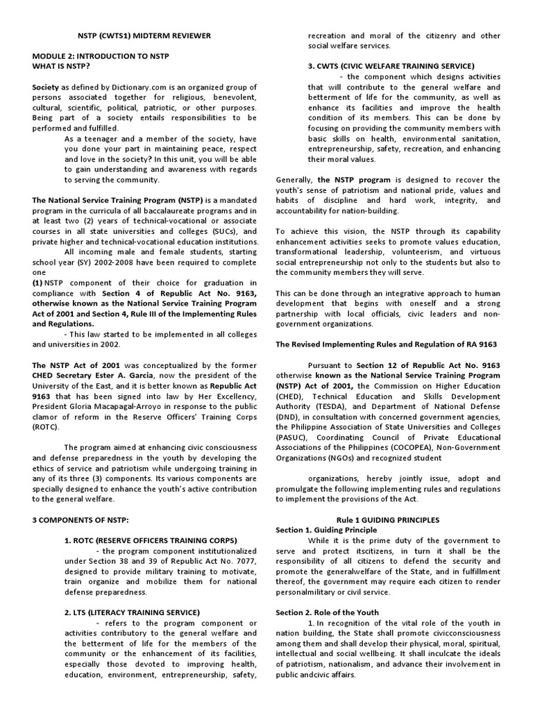 CWTS1 Midterm Reviewer | PDF | Flag