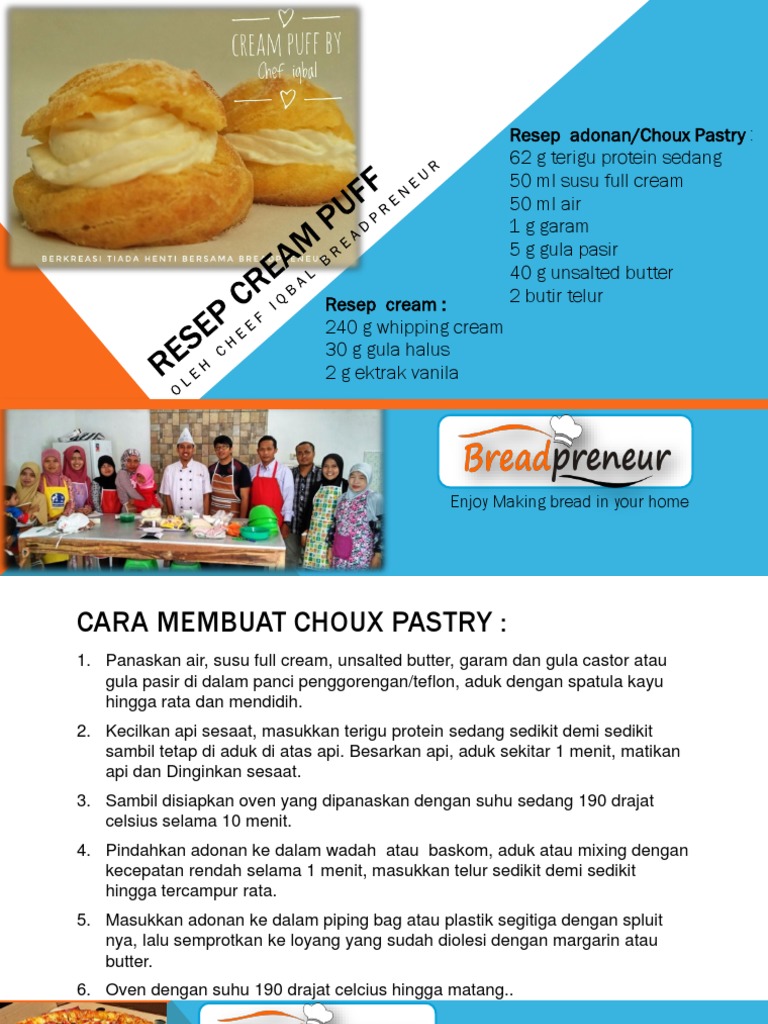 Resep Cream Puff Sederhana dan Lezat | PDF