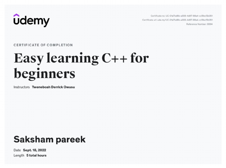 Udemy Cpp Cert Uc Pdf