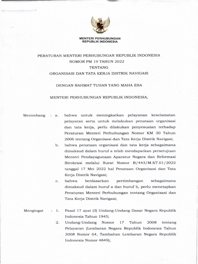 2022 Pmkemenhub 019 | PDF