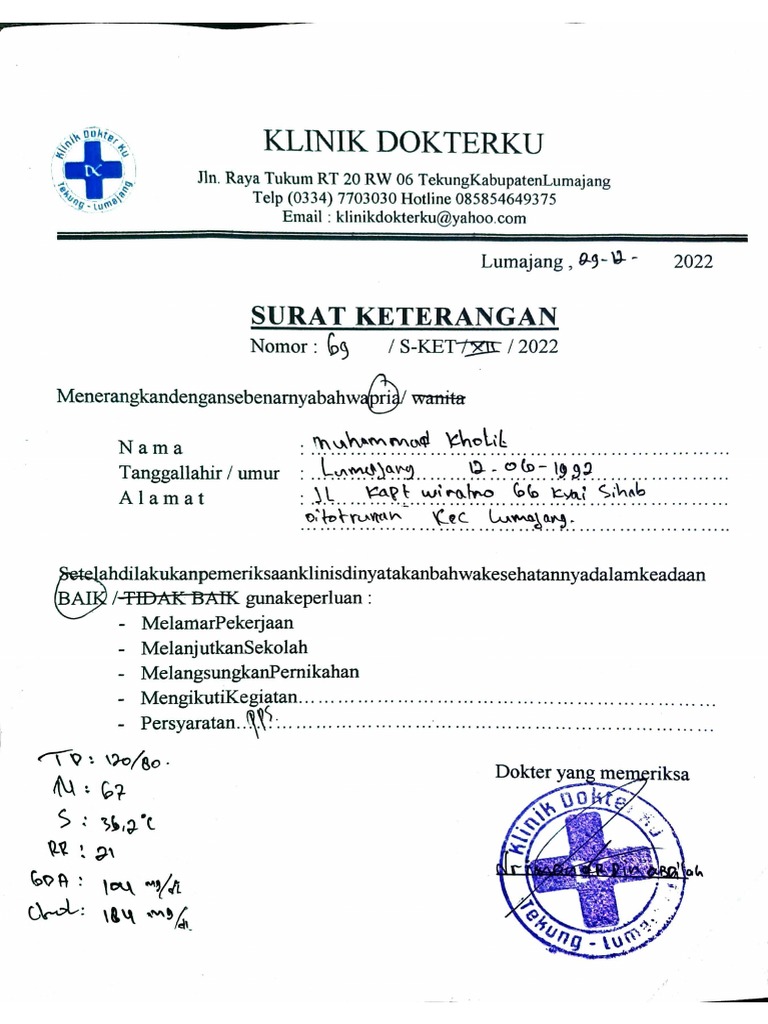 Surat Kesehatan | PDF