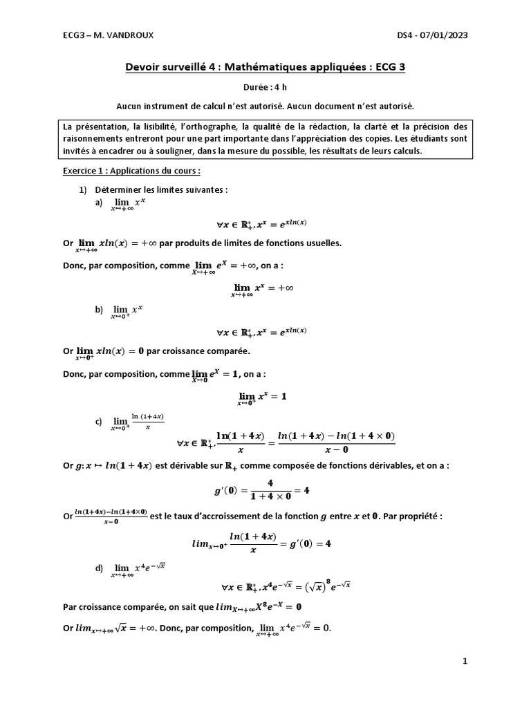 DS 4 v1 CORRIGE | PDF