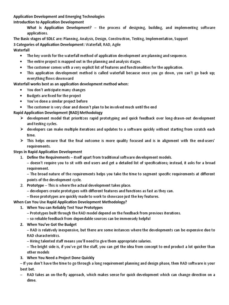 Application Development and Emerging Technologies | PDF | Client–Server Model | Software ...