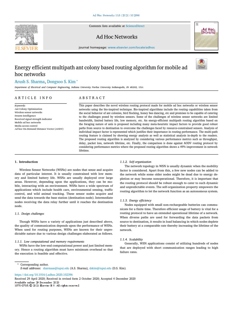 Energy Efficient Multipath Ant Colony Based Routing Algorithm For Mobile Ad Pdf Routing