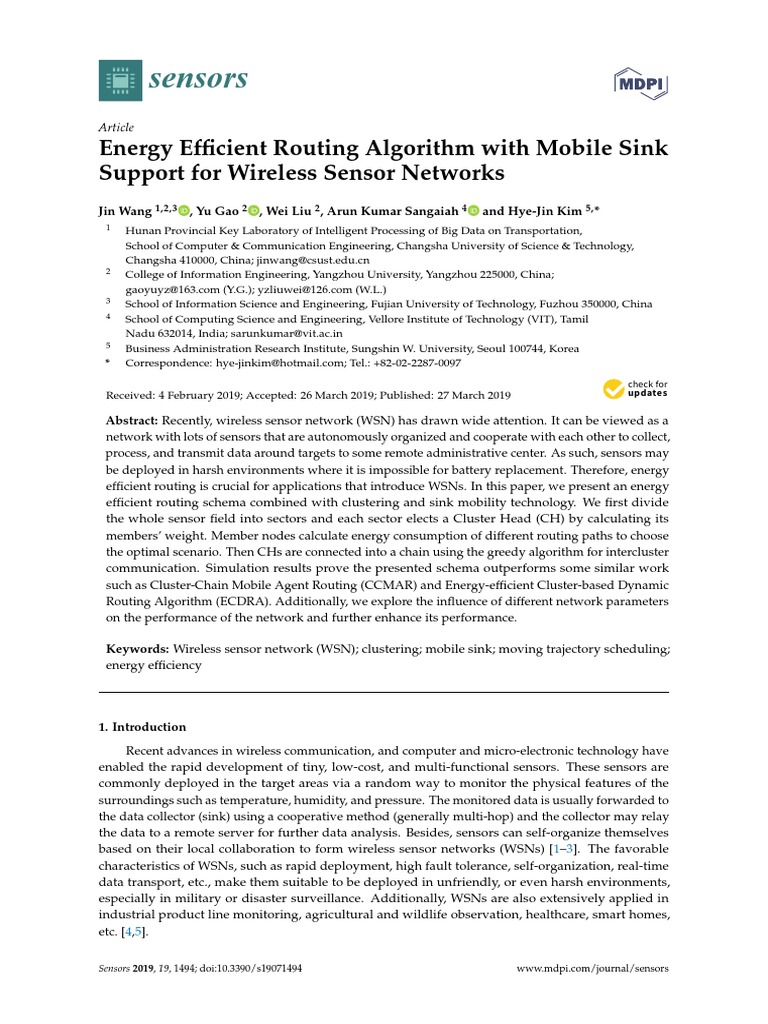 Energy Efficient Routing Algorithm With Mobile Sink | PDF | Wireless Sensor Network | Routing