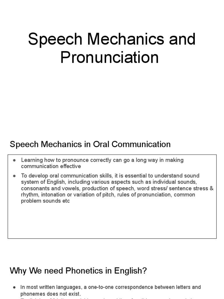Speech Mechanics and Pronunciation | PDF | Phoneme | English Language