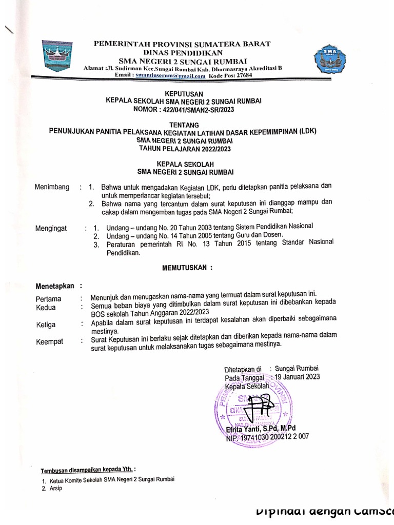 SK Kepanitiaan LDK 2023 | PDF