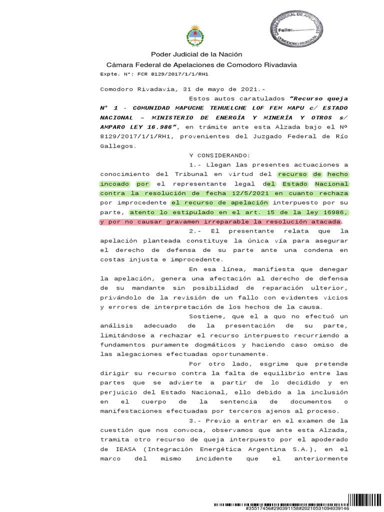 Cfacr - Amparo - Apelaciones Gravamen Irreparable Permite Apelacion ...