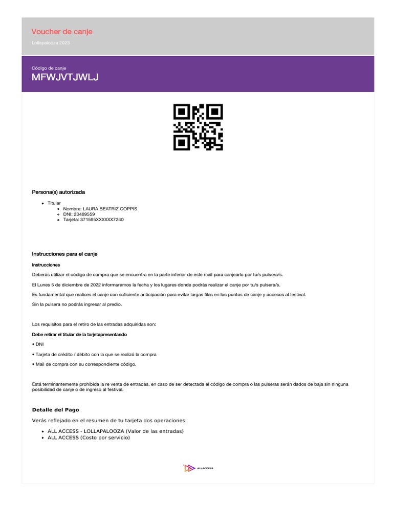 Compra-MFWJVTJWLJ-Lollapalooza 2023 | PDF