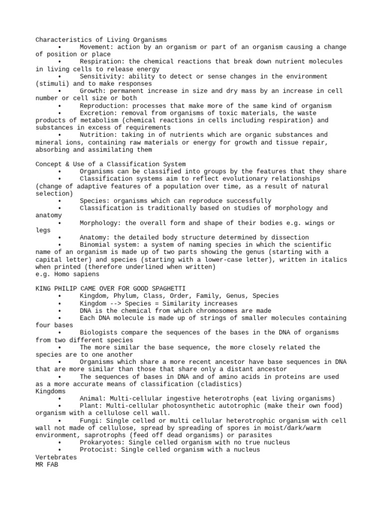 Igsce Biology Classification Notes | PDF | Organisms | Cell (Biology)