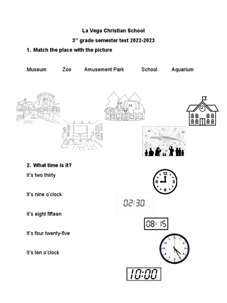 3rd Grade Test 2022 | PDF