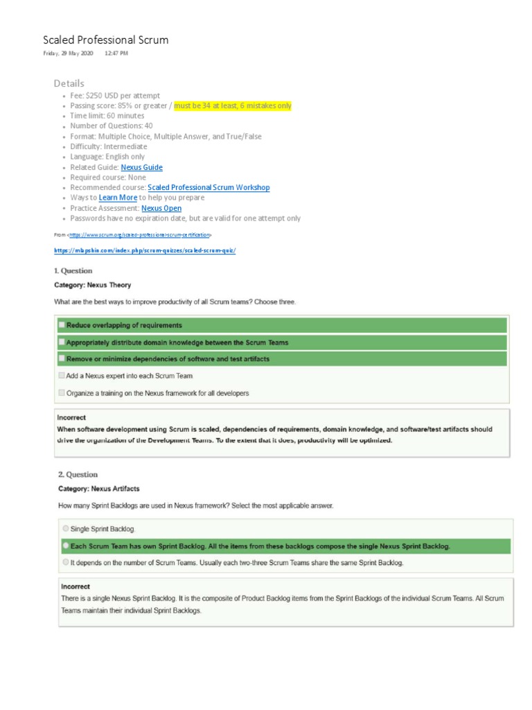 Scaled Professional Scrum | PDF