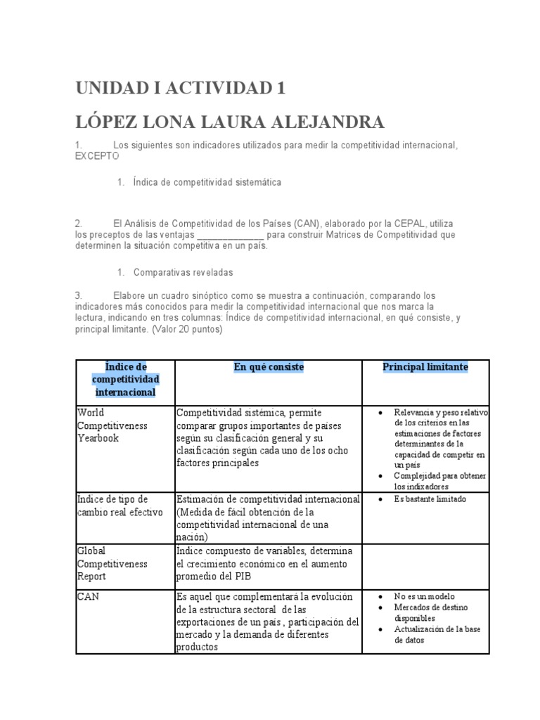 Unidad I Actividad 1 López Lona Laura Alejandra | PDF | Ciencias ...