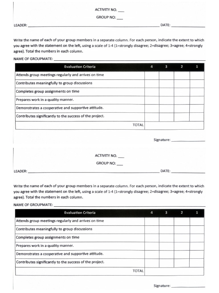 PEER EVAL | PDF PEER EVAL | PDF