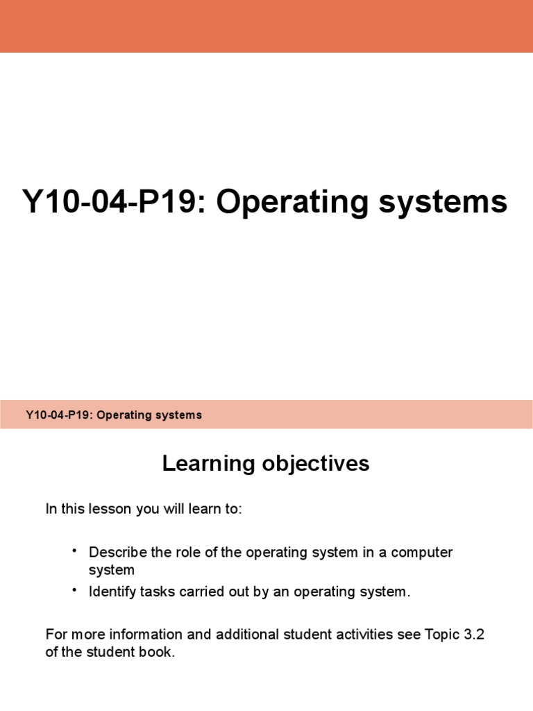 Y10 04 P19 Slides | PDF | Operating System | Programming