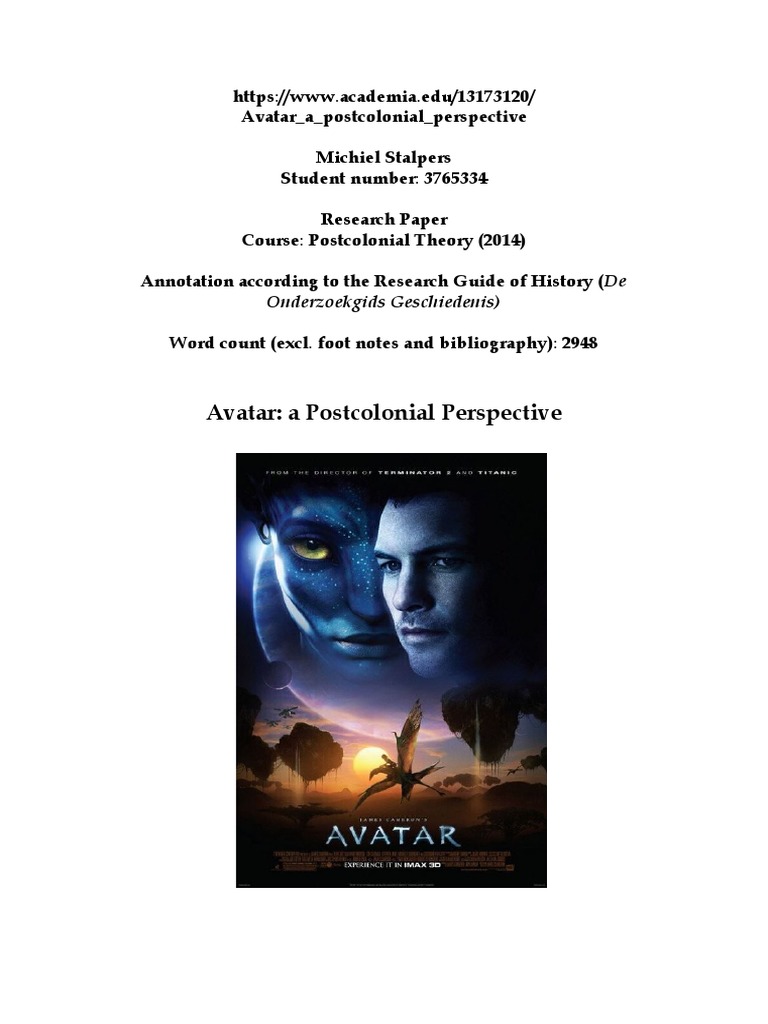 Avatar A Postcolonial Perspective | PDF | Avatar (2009 Film) | Imperialism
