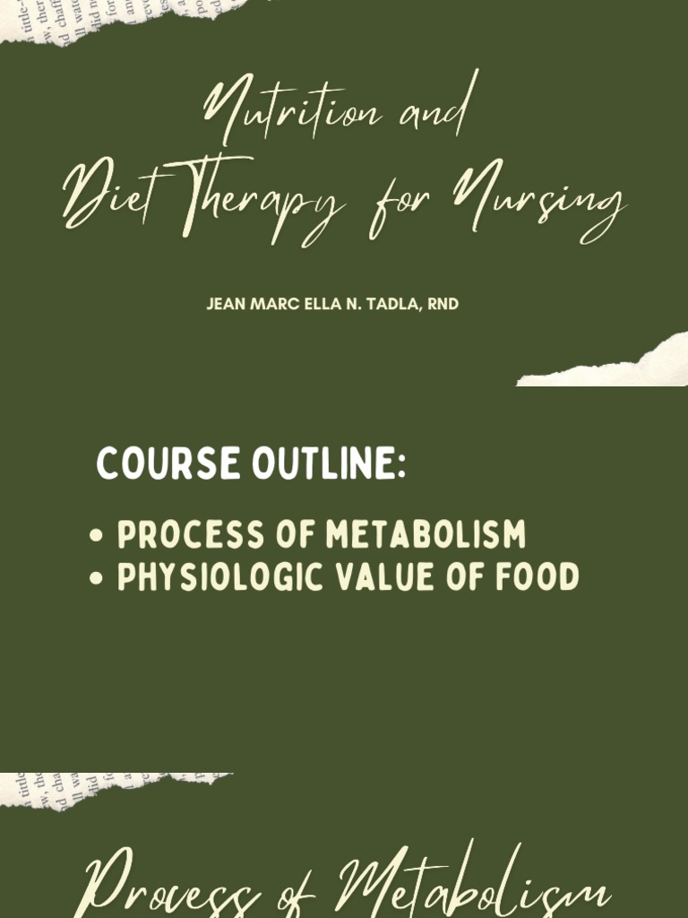 METABOLISM AND NUTRITION | PDF