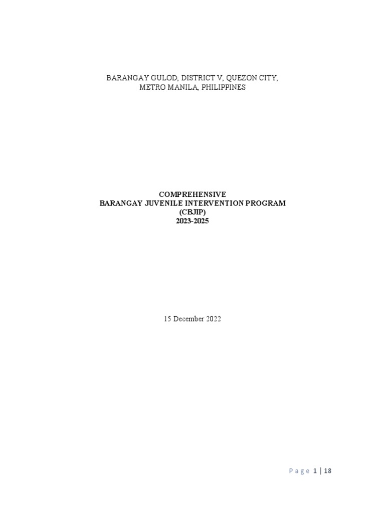 Barangay Gulod Cbjip Edited Version 1 | PDF | Child Protection ...