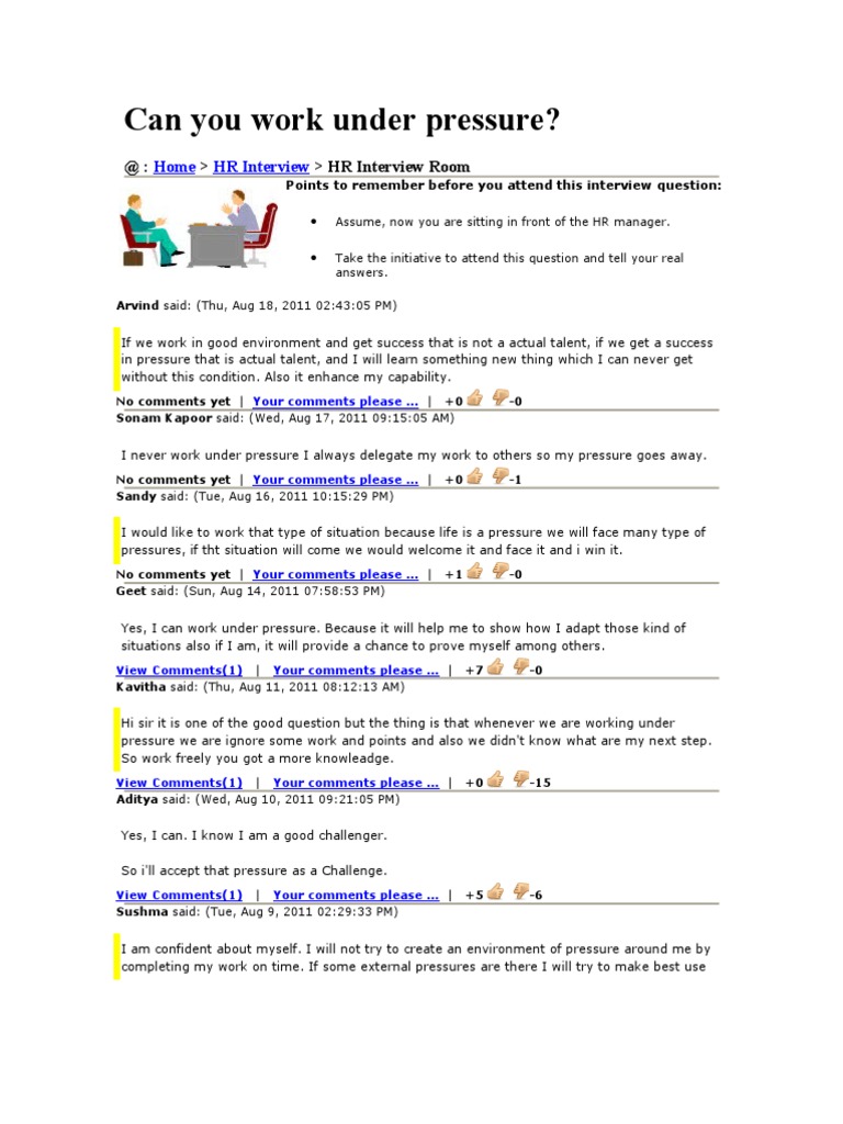 Can You Work Under Pressure | PDF