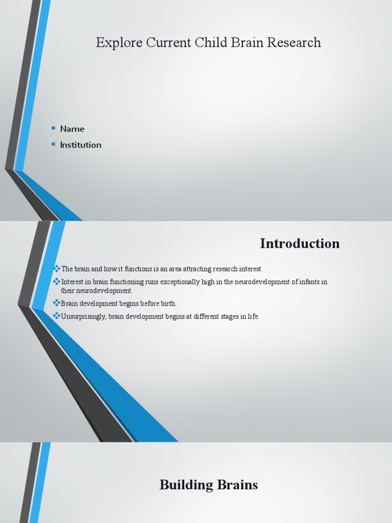 Current Research on Brain Development in Early Childhood and ...