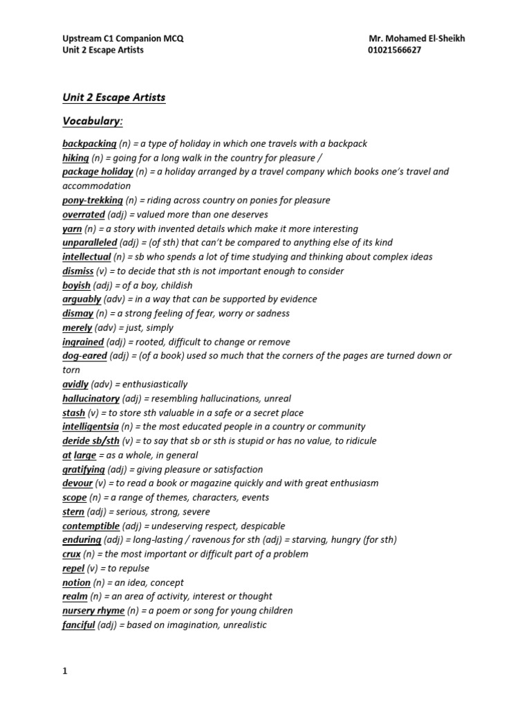 Upstream C1 Unit.2 | PDF | Around The World In Eighty Days
