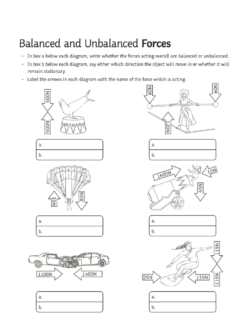 Balanced and Unbalanced Forces | PDF