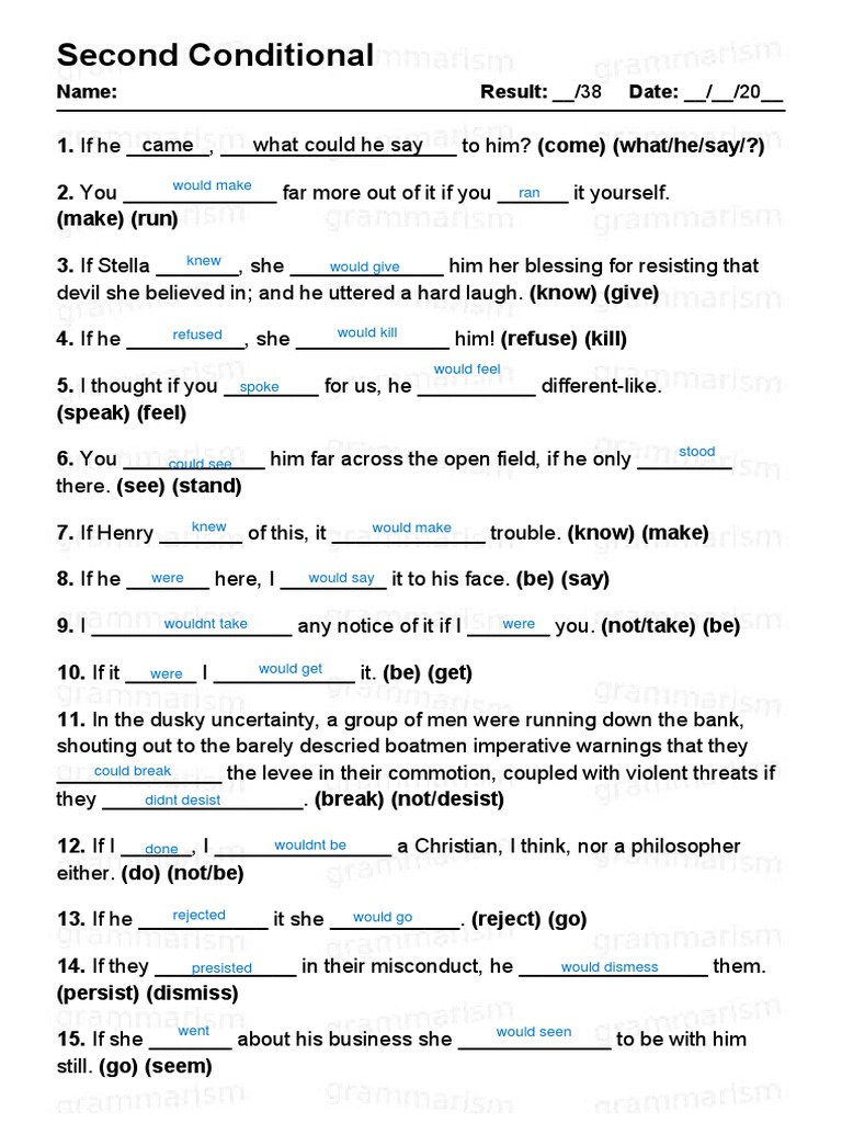 2nd Conditional Solved Worksheet | PDF 2nd Conditional Solved Worksheet | PDF