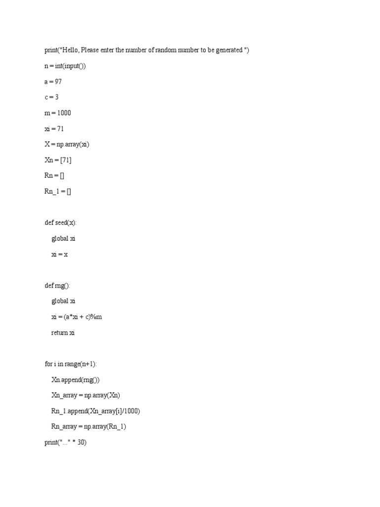 Random Number | PDF | Randomness | Applied Mathematics