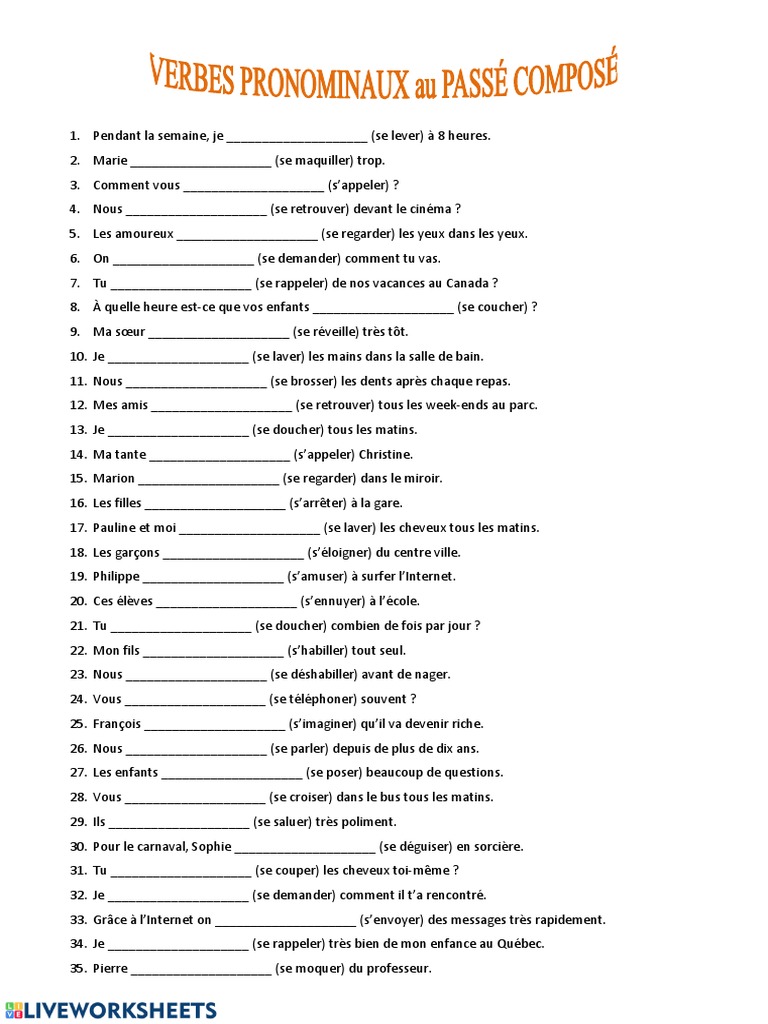 Verbes Pronominaux Et Passé Composé | PDF