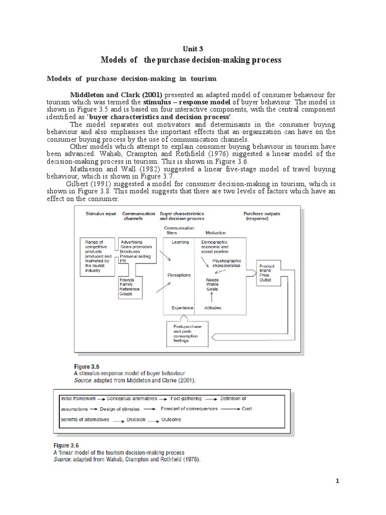 Unit 3 Models of The Purchase Decision-Making Process | PDF | Market Segmentation | Behavior