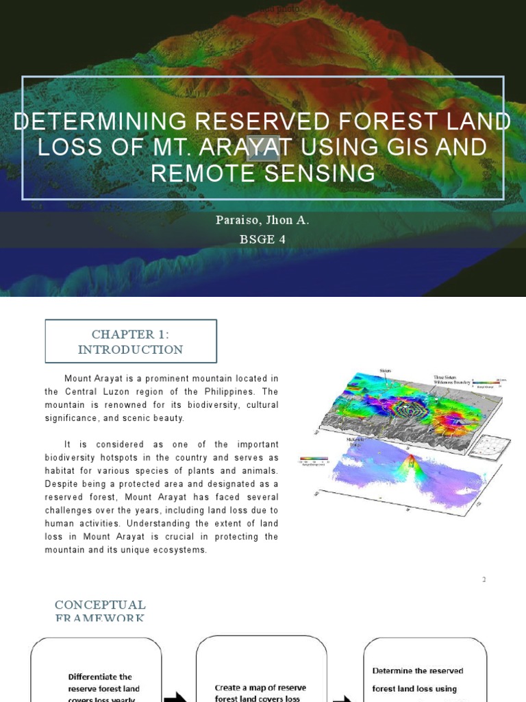 Determining Reserved Forest Land Loss in Mt. Arayat Using GIS and Remote Sensing | PDF ...