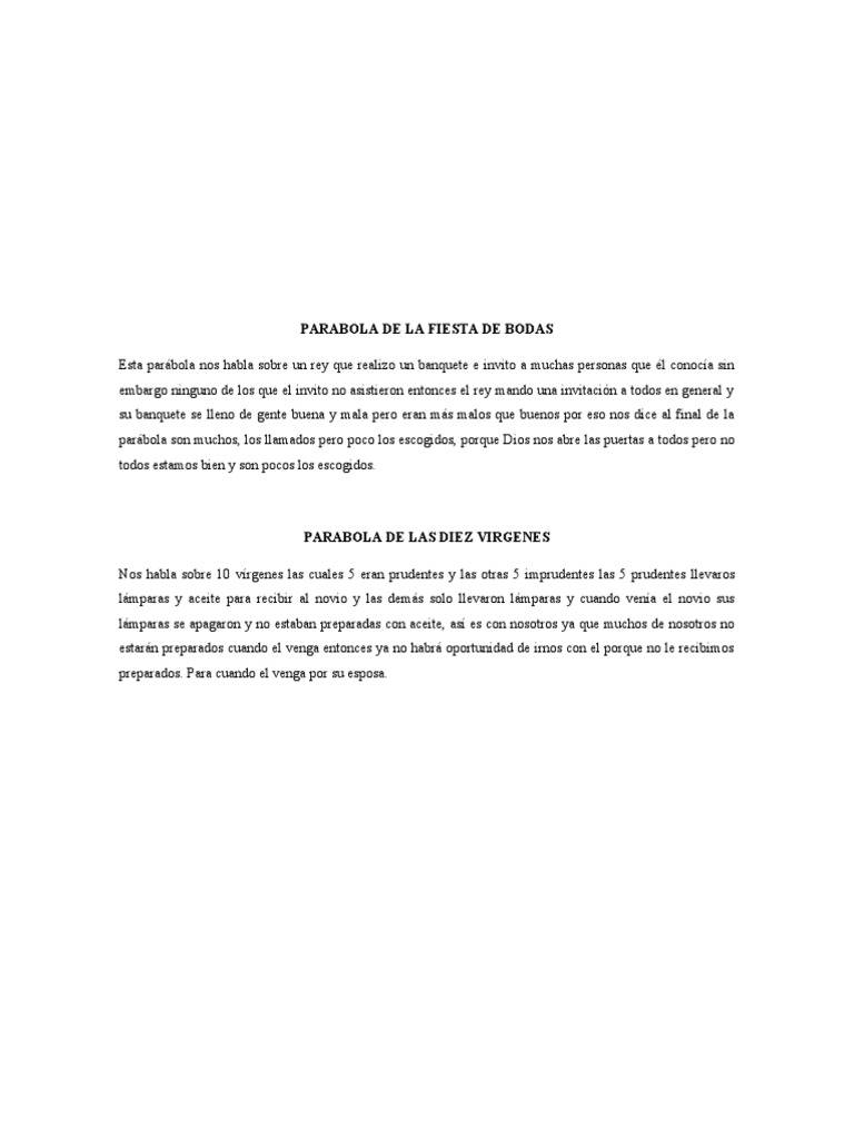 Parabola de La Fiesta de Bodas | PDF | Parábolas de Jesús | Dios