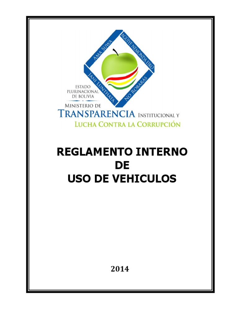 Reglamento Interno de Uso de Vehiculos | PDF | Corrupción política ...