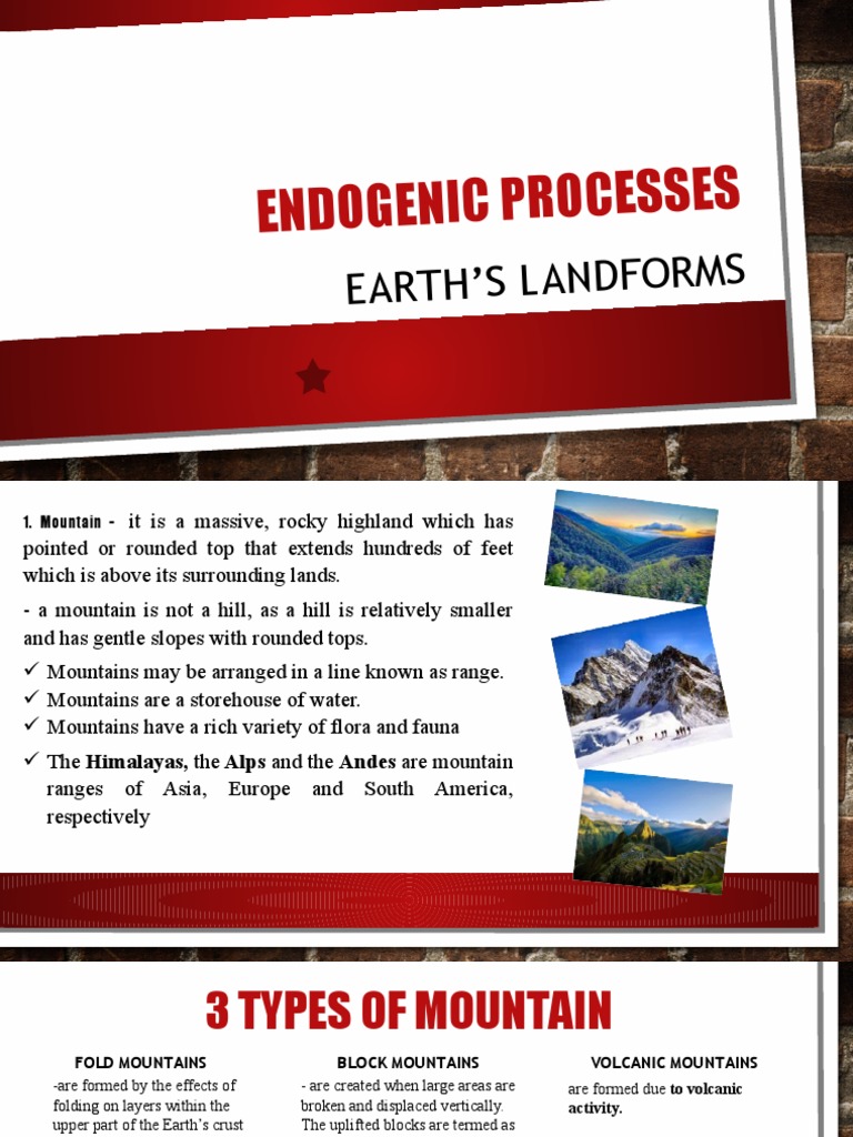 Endogenic Processes | PDF | Mountains | Plateau