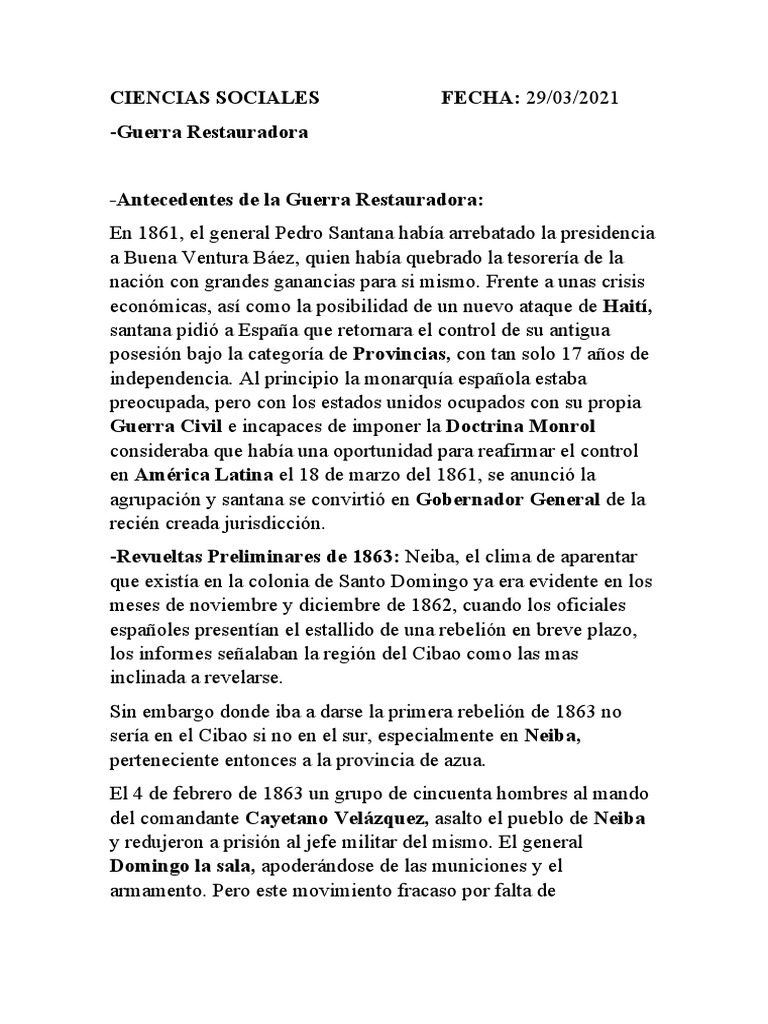 Clases de ciencia sociales | PDF | República Dominicana