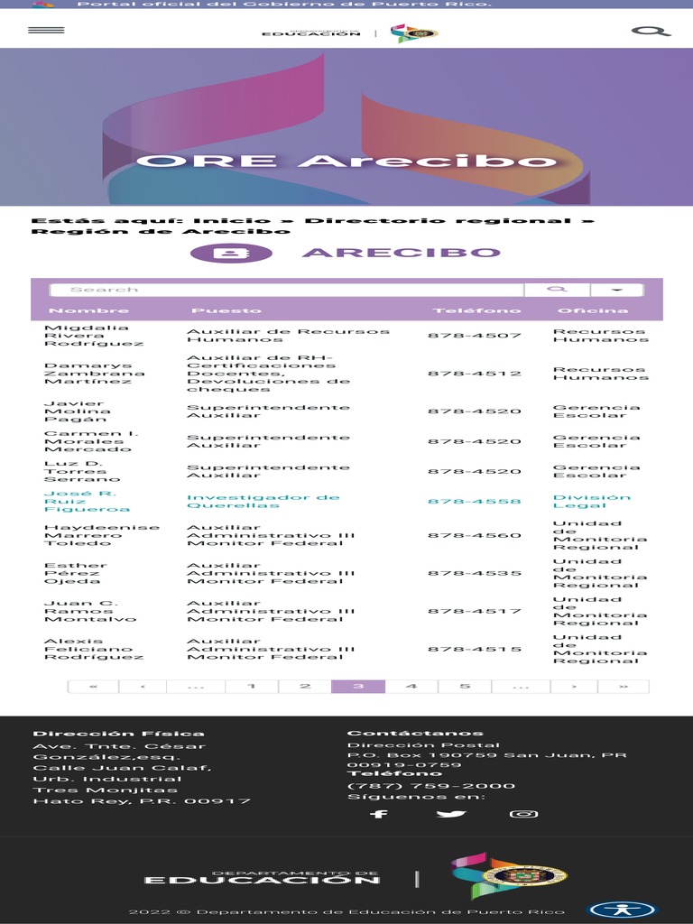 Región de Arecibo - Departamento de Educación | PDF