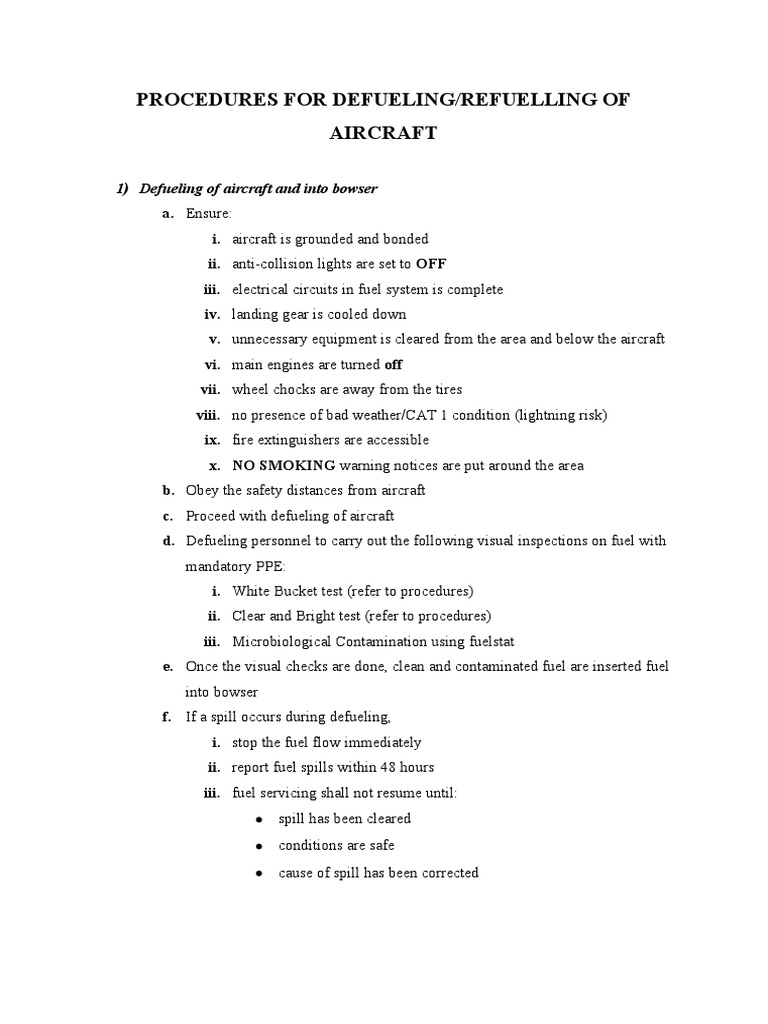 Procedures For Defueling - Refuelling of Aircraft | PDF | Aerial ...