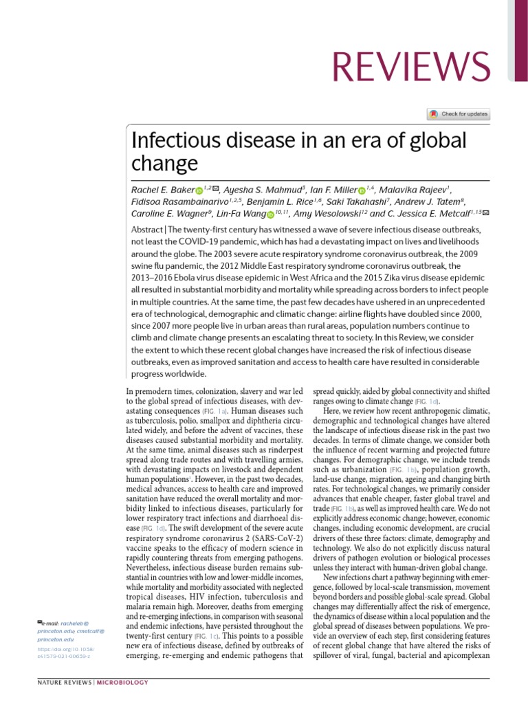 Infectious Disease in An Era of Global | PDF | Infection | Pathogen