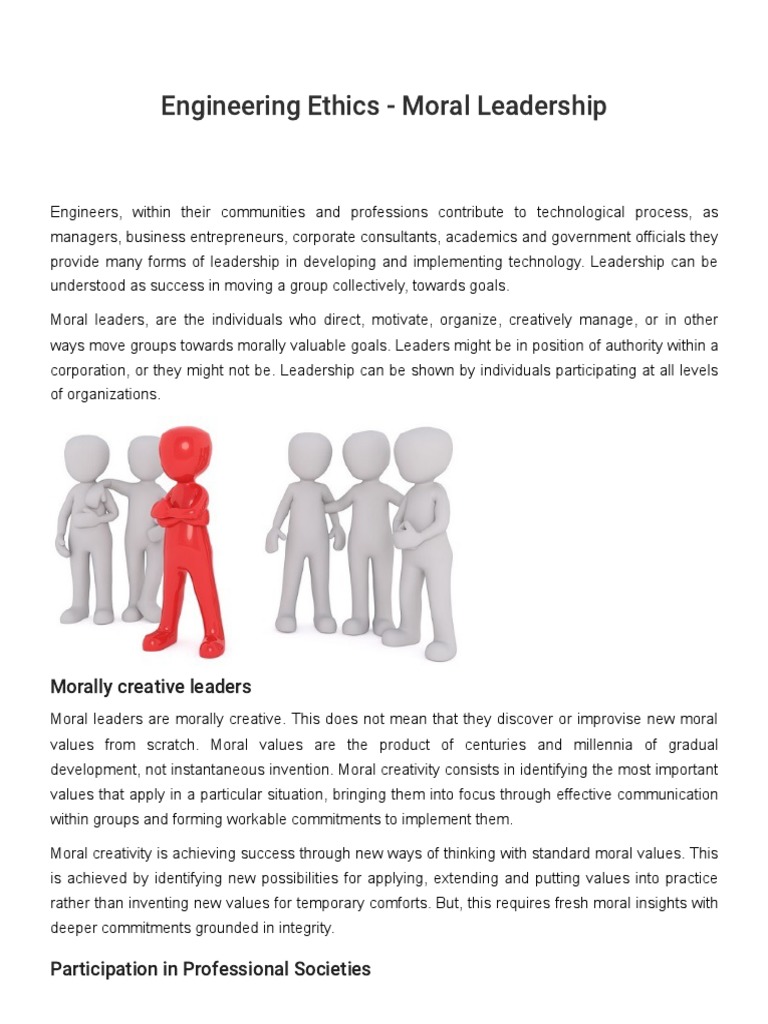 (Chapter 19) Engineering Ethics - Moral Leadership | PDF | Leadership | Engineer