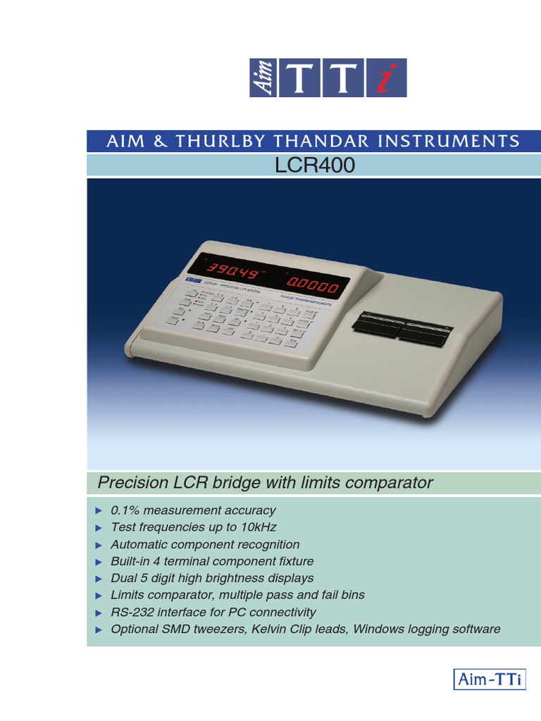 AIM-LCR400 LCR Meter Data sheet-Iss2A | PDF | Electrical Engineering ...