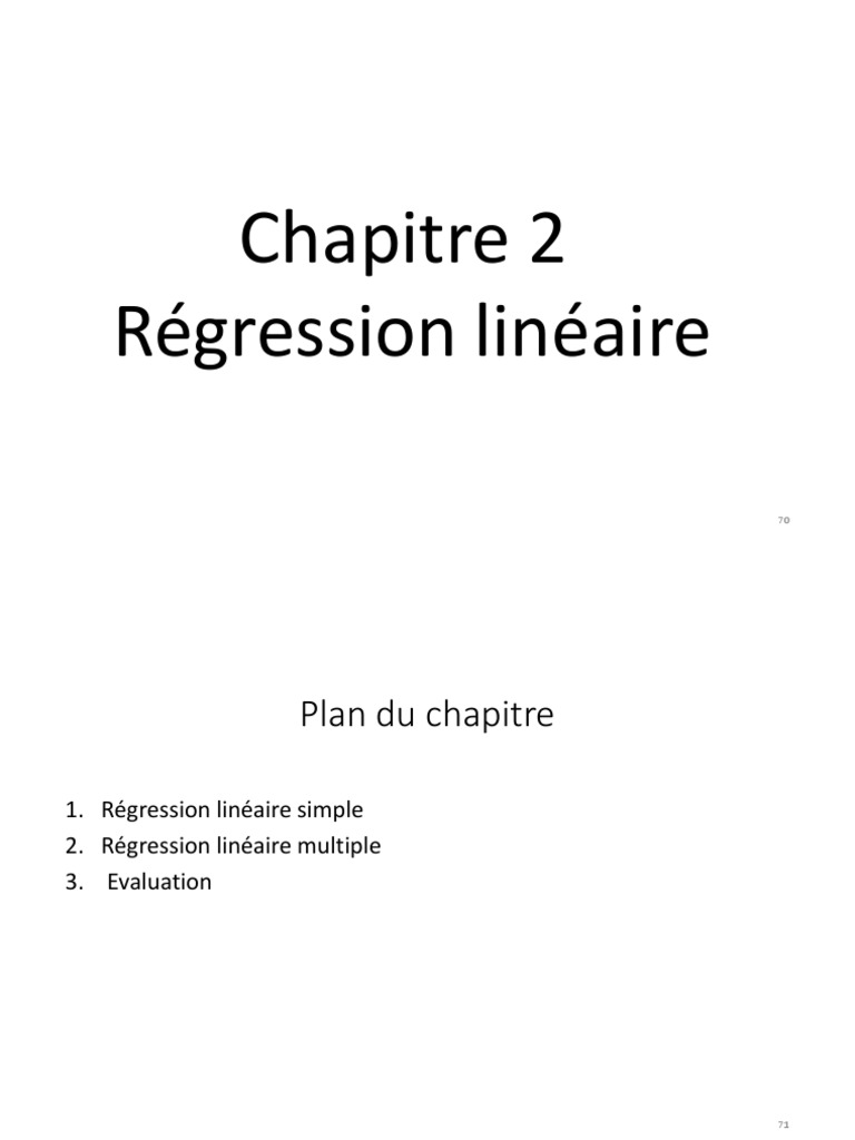 Régression Linéaire Simple | PDF | Régression linéaire | Apprentissage ...