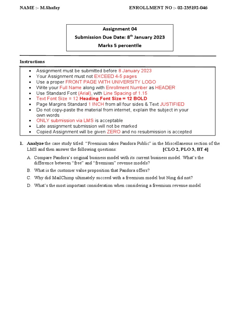 Ass4 Ecommerce | Download Free PDF | Subscription Business Model | Business Economics