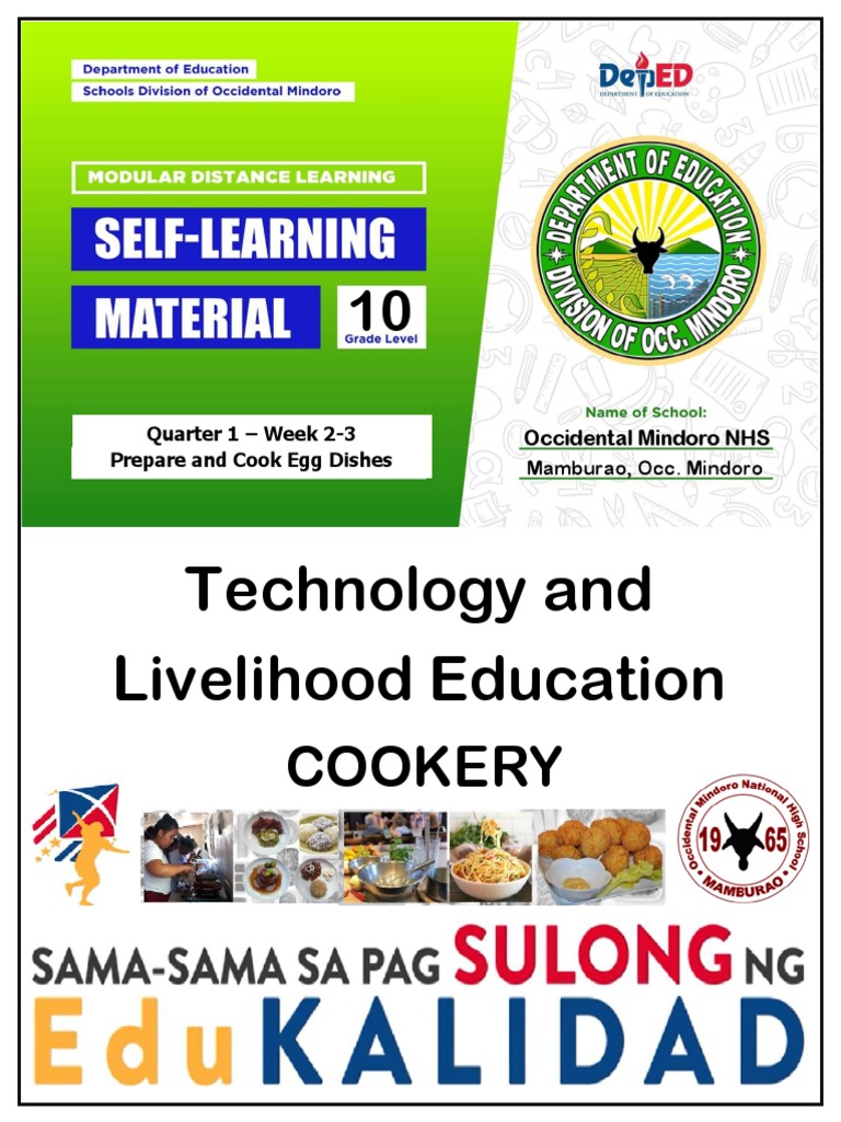 SLR in TLE-Cookery 10-Q1 W2-W3 Egg | PDF | Egg As Food | Mayonnaise