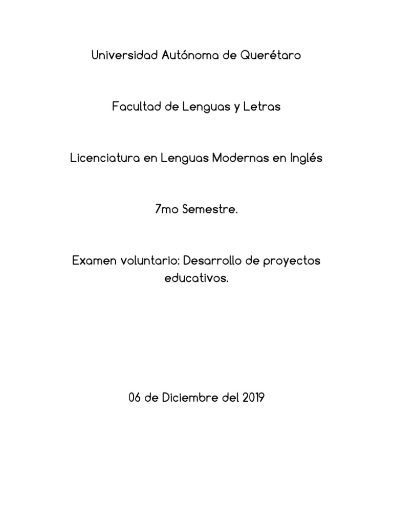 English Summer School at UAQ: Developing Educational Projects | PDF ...
