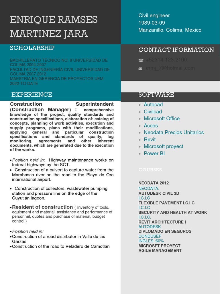 Resume-Enrique Ramses Martinez Jara | PDF | Computing | Software