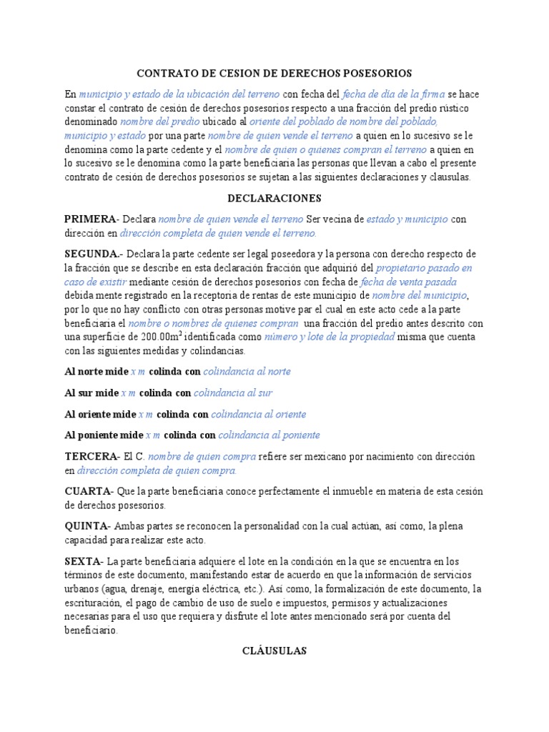 Machote Contrato de Compra Venta Terreno - Keobra | PDF