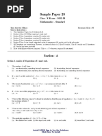 Class 10 Maths 2023 Standard Set 1 (30!1!1) Question Paper With ...