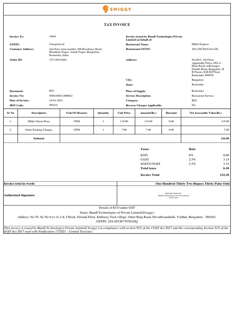 Taco 0568186011800042 | PDF | Invoice | Government